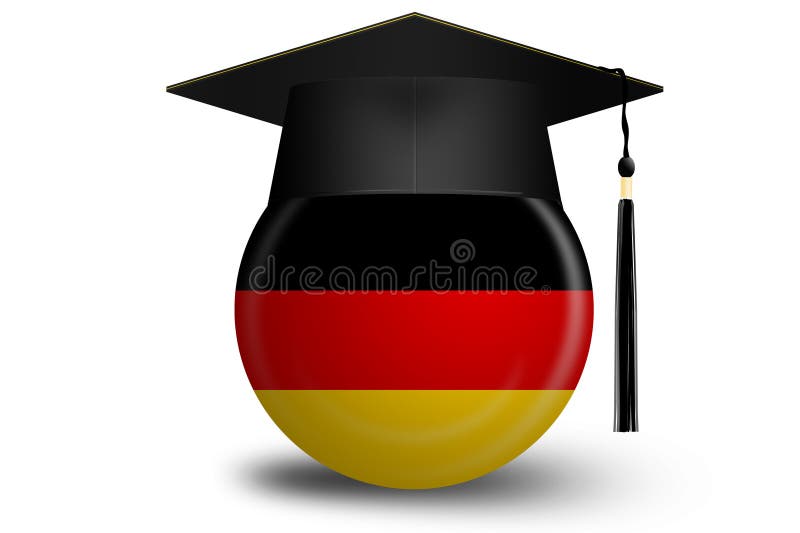 Graduation Cap and Germany Flag Stock Illustration - Illustration of ...