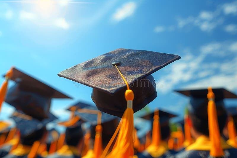 Graduation Cap with a Glimmering Effect Under the Sunlight, Symbolizing ...