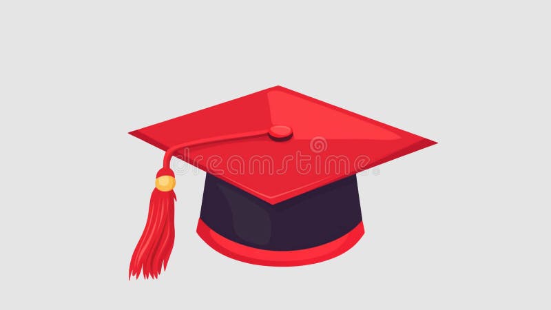 Graduation Cap Graphic Animation. Alpha Channel Stock Footage - Video ...