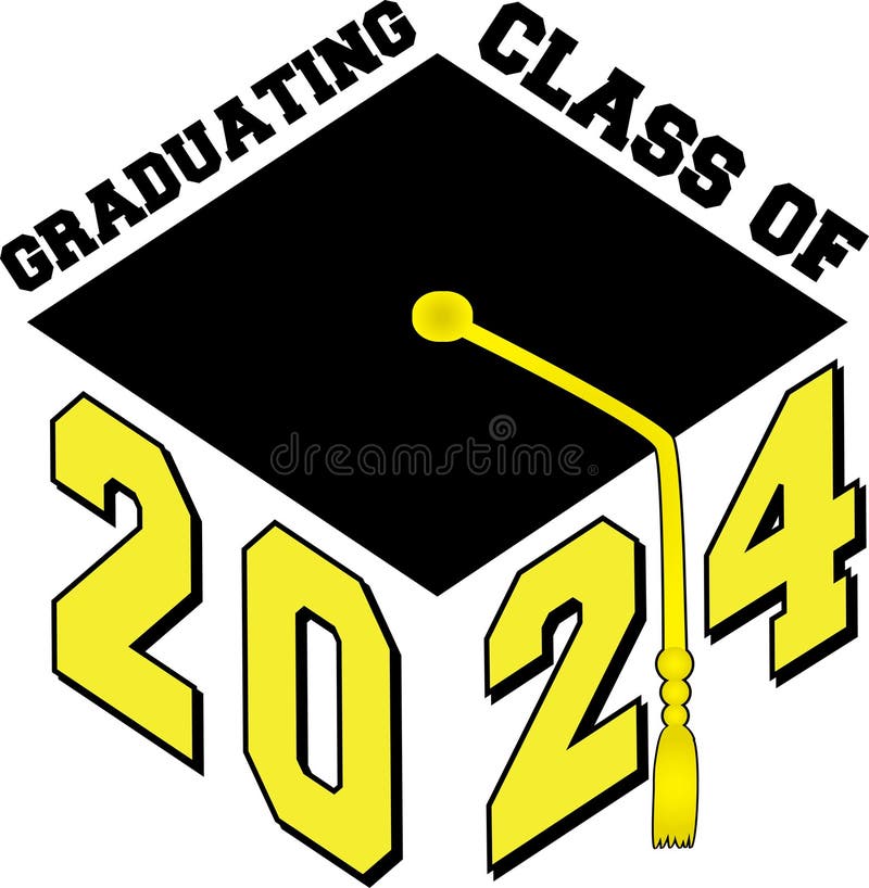 Graduation Cap Graphic 2024 Orange Stock Illustration - Illustration of ...
