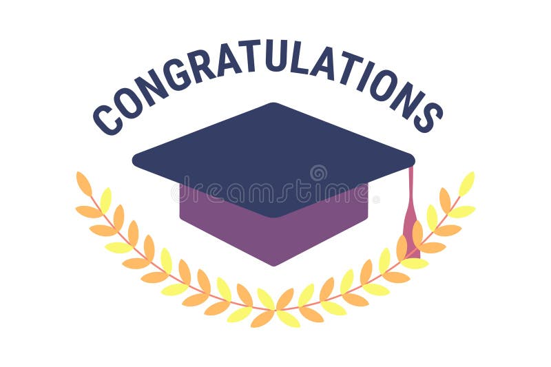 Graduation Cap. Happy Graduation Day Banner Design Stock Vector ...
