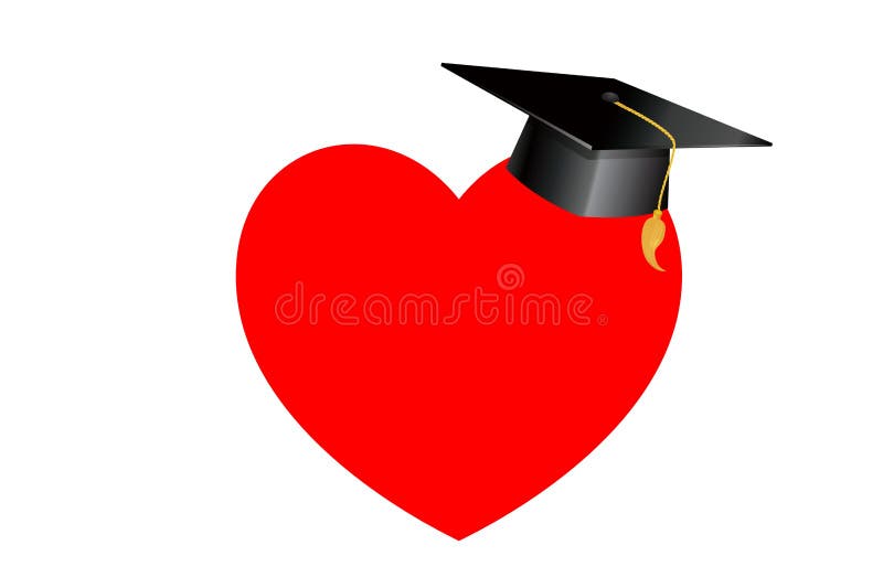 Red Heart With Graduation Cap. Sex Education Concept, 3D Rendering ...