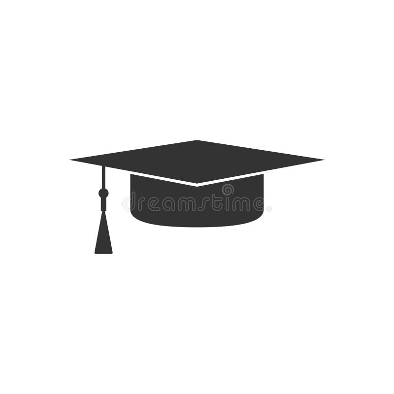 Graduation Cap Icon Isolated. Graduation Hat with Tassel Icon Stock ...
