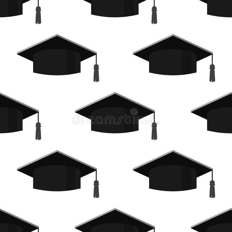 Graduation Cap and Diploma Seamless Pattern Background Stock Vector ...