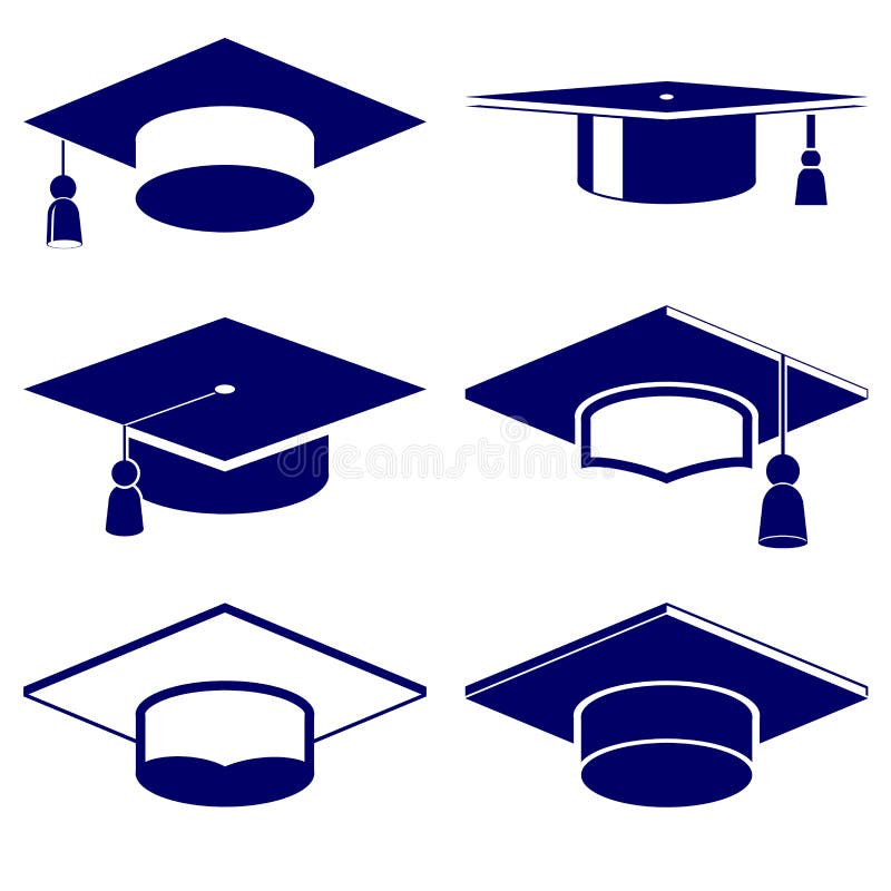 Graduation cap icon set stock vector. Illustration of grad - 39235991
