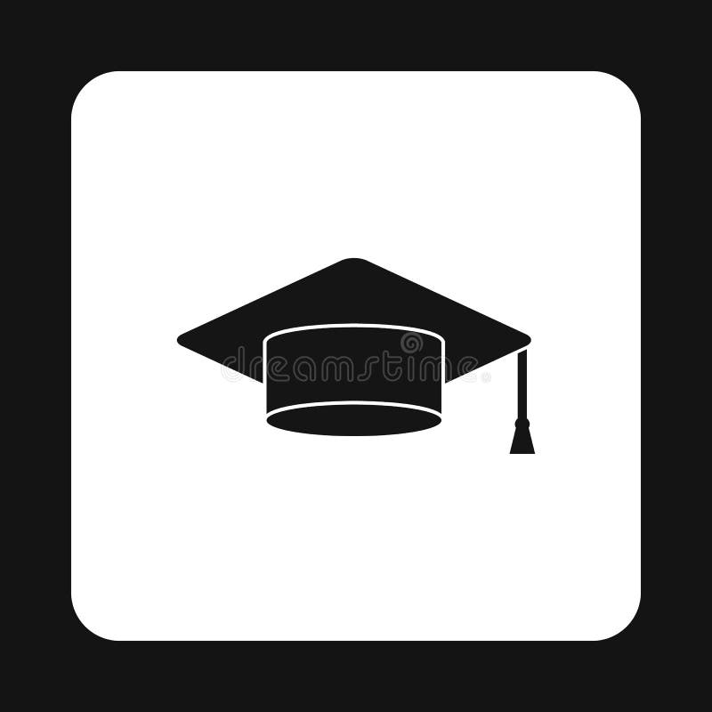 Graduation Cap Icon, Simple Style Stock Vector - Illustration of ...