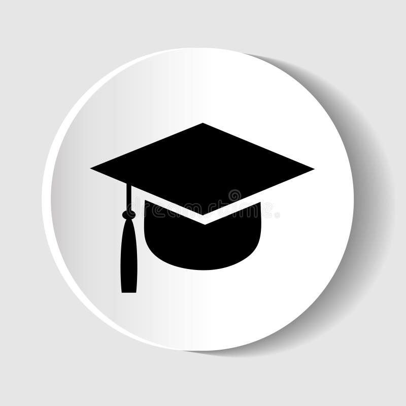 Graduation Cap Icon Symbol Flat Vector Illustration for Graphic and Web ...