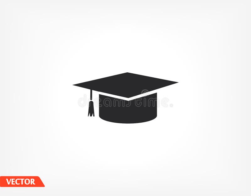 Graduation Cap Icon in Trendy Flat Style Isolated on Background ...