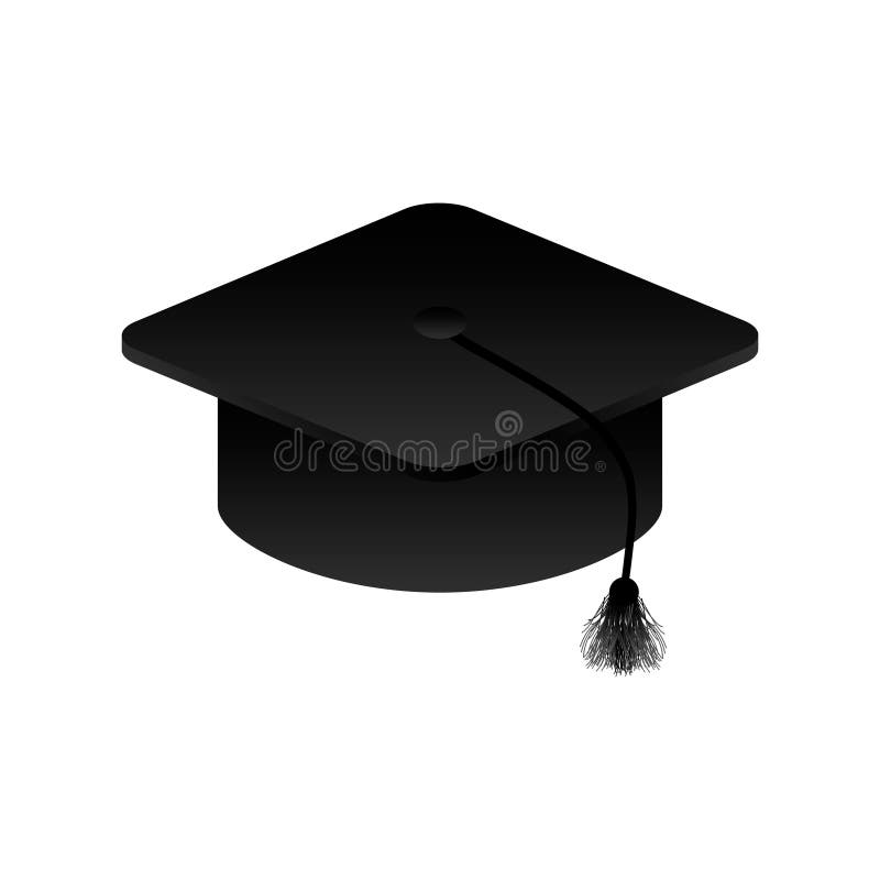 Grad cap silhouette icon stock vector. Illustration of college - 203604348