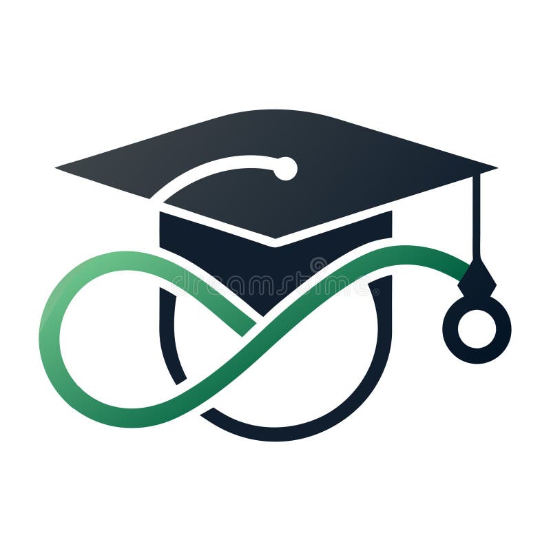 Graduation Cap Infinity Loop Logo: Symbol of Lifelong Learning and ...