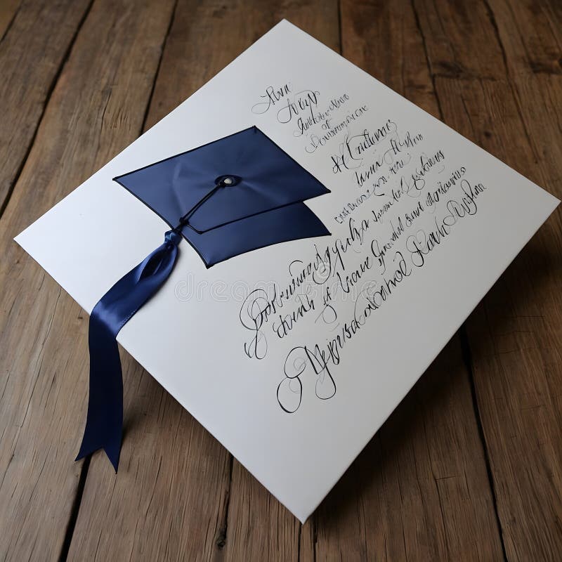 Graduation Cap with Inspirational Quote in Elegant Script Stock Photo ...