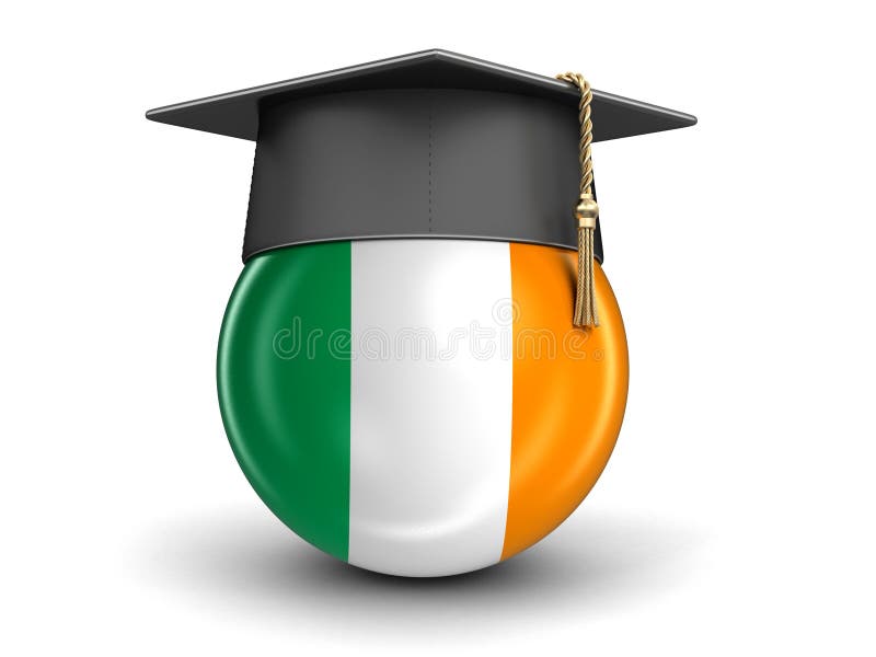 Graduation Cap and Irish Flag Stock Illustration - Illustration of ...