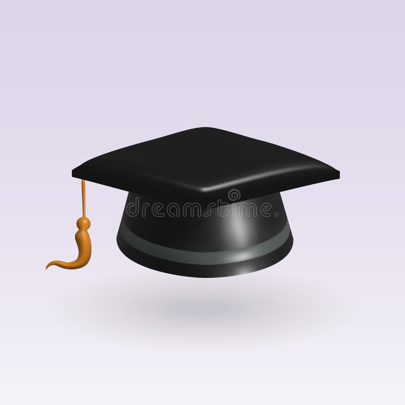 Graduation Cap Isolated 3d Icon Stock Illustration - Illustration of ...