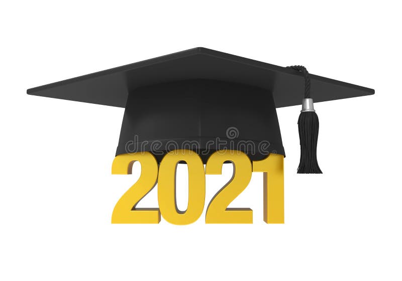 2021 Graduation Cap Isolated Stock Illustration - Illustration of ...