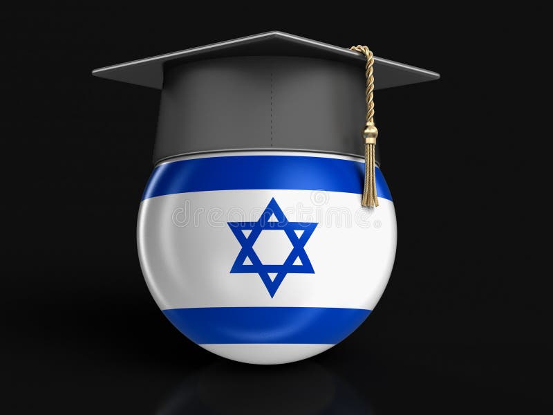 Graduation Cap and Israeli Flag Stock Illustration - Illustration of ...