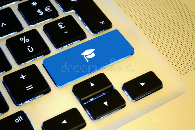 Graduation cap key stock image. Image of digital, laptop - 276941083