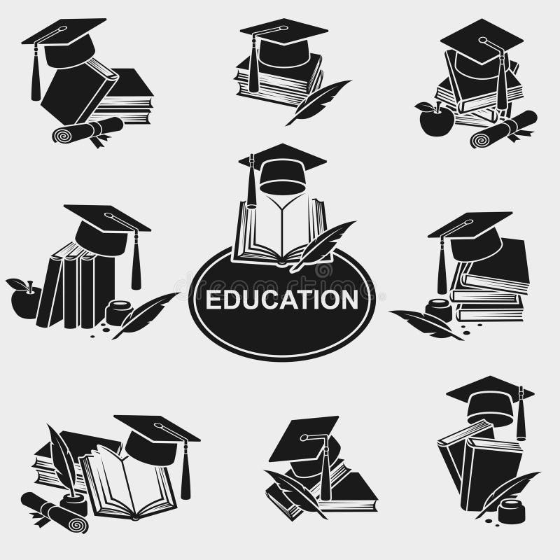 Graduation Cap Set. Collection Icon Graduation Cap Stock Vector ... Graduation Cap Set. Collection Icon Graduation Cap Stock Vector ...