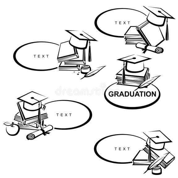 Graduation Cap Label and Icon Set. Collection Graduation Cap Stock ...