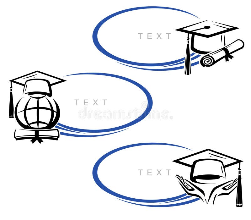 Graduation Cap Set. Collection Icon Graduation Cap Stock Vector ...