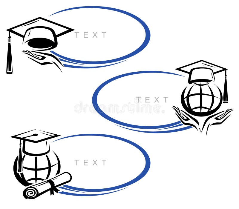 Graduation Cap Set. Collection Icon Graduation Cap Stock Vector ...