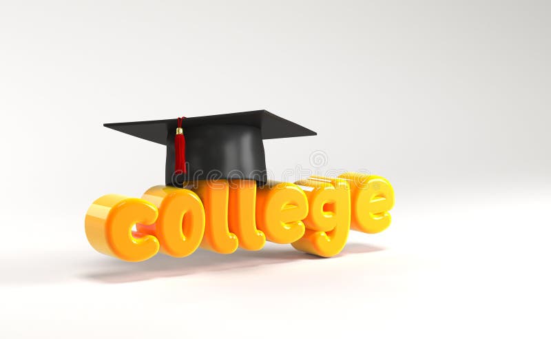 Graduation Cap with Letters. Stock Illustration - Illustration of three ...