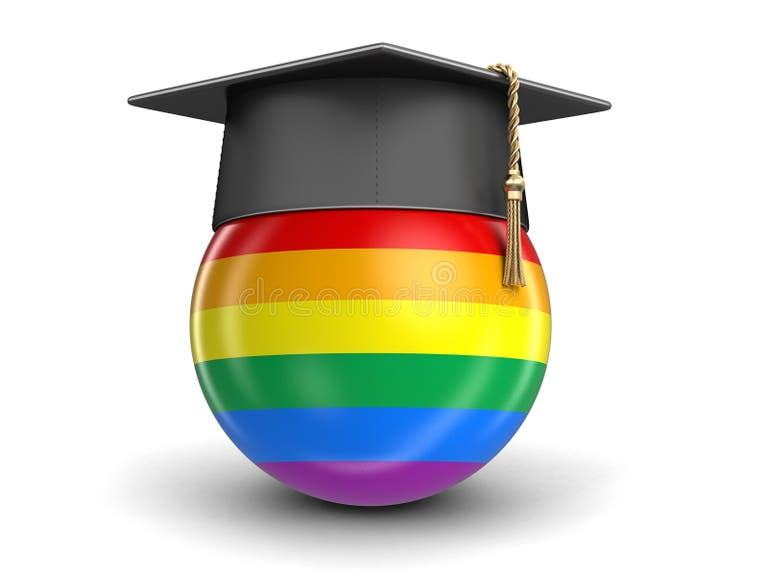 Graduation Cap and LGBT Flag Stock Illustration - Illustration of ...