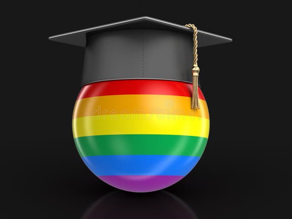 Graduation Cap and LGBT Flag Stock Illustration - Illustration of ...