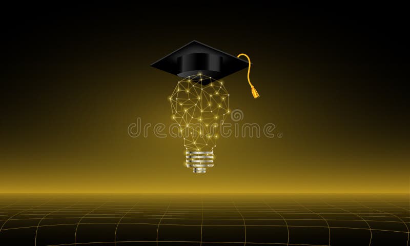 Graduation Cap on Light Bulb Graduation Stock Vector - Illustration of ...