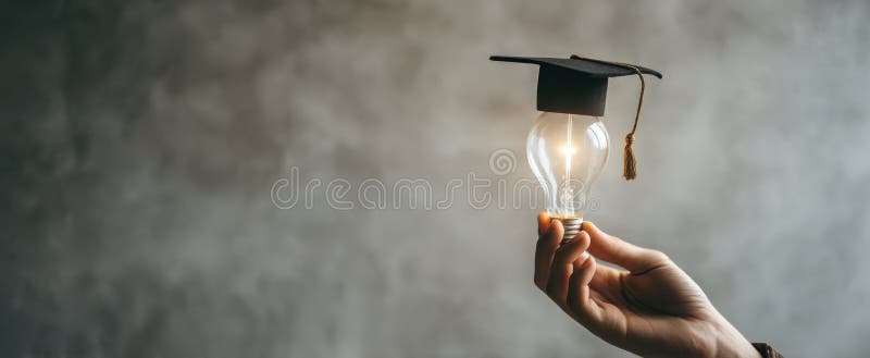 The Graduation Cap on a Lightbulb Symbolizing Creative Ideas and ...