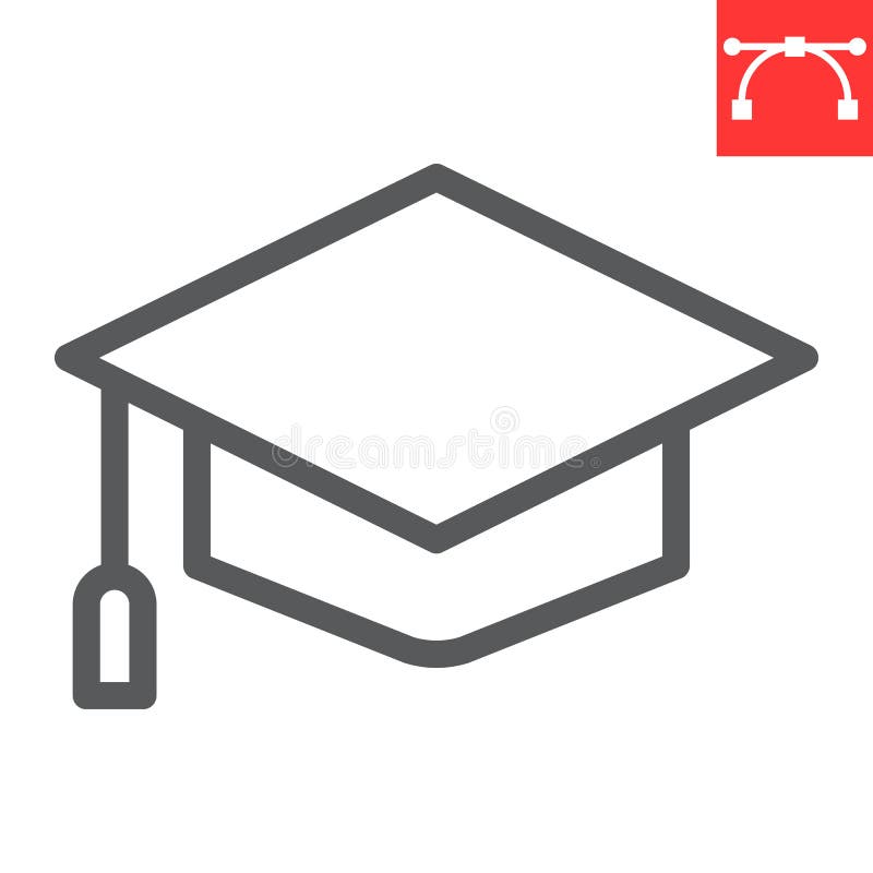 No Graduate`s Cap Sign or No Education, No Graduation Flat Vector Icon ...