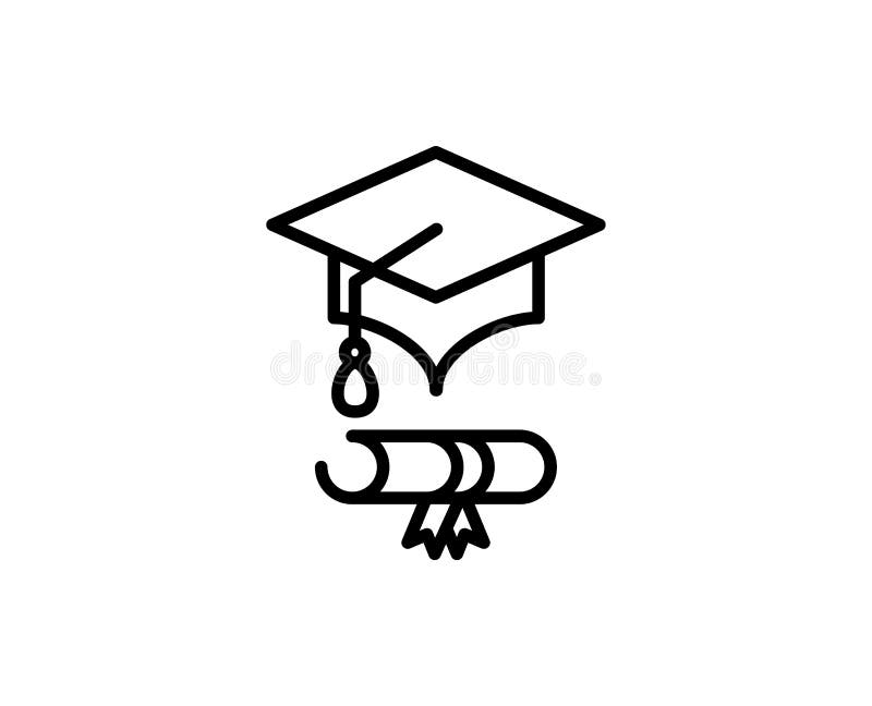 Graduation line icon stock vector. Illustration of icon - 102600803