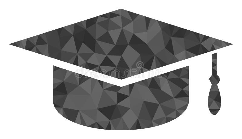 Graduation Cap Lowpoly Icon Stock Vector - Illustration of graduation ...