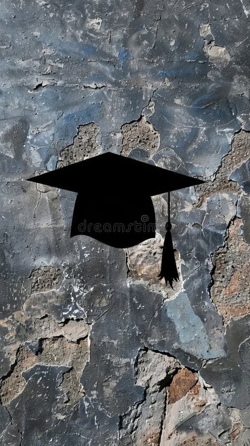 A Graduation Cap Lying on Cracked Pavement, Representing Education ...