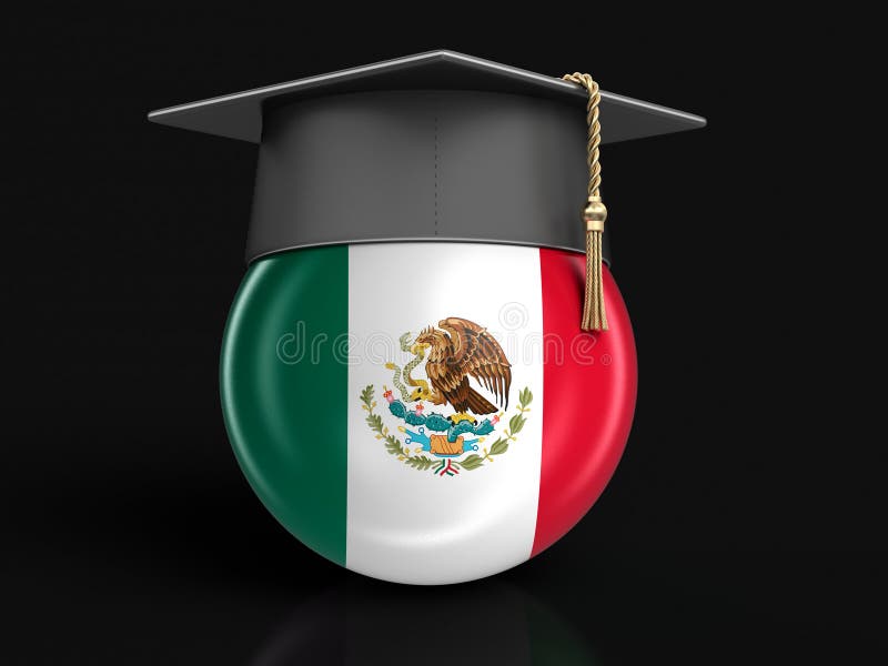 Graduation Cap and Mexican Flag Stock Illustration - Illustration of ...