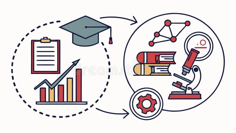 Graduation Cap, Microscope, Graph, Education and Research Vector Design ...