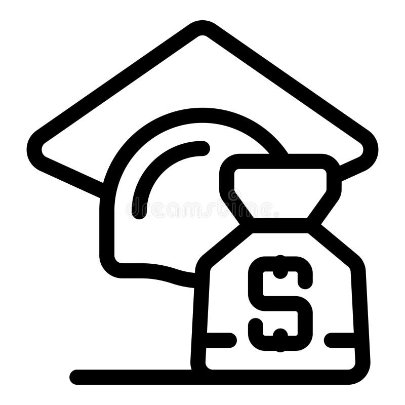 Graduation Cap and Money Bag Icon Representing Tuition Fee Stock Vector ...