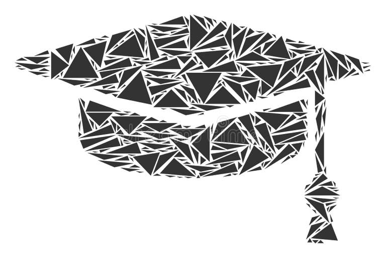 Graduation Cap Mosaic of Triangles Stock Vector - Illustration of ...