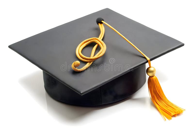 Graduation Cap with Musical Note Stock Illustration - Illustration of ...