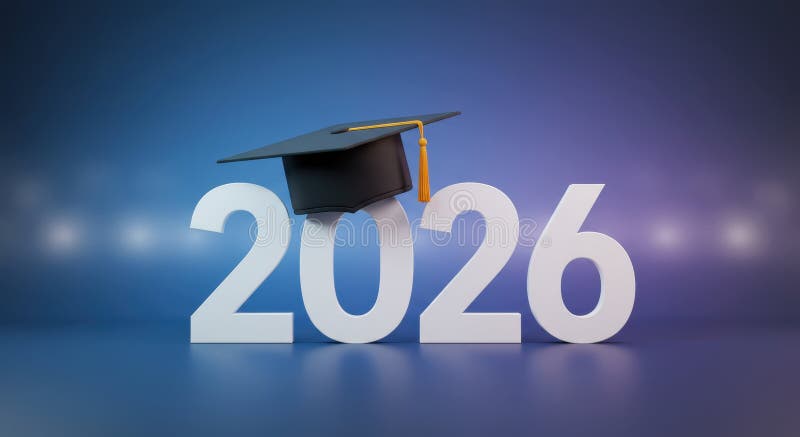 Graduation Cap 2026 Numbers Future Education Milestone Celebration ...