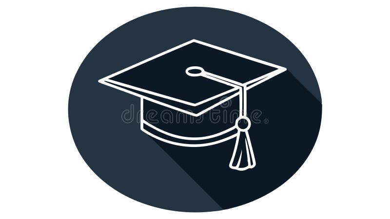 Graduation Cap Outline, Symbolizing Academic Success and Learning ...