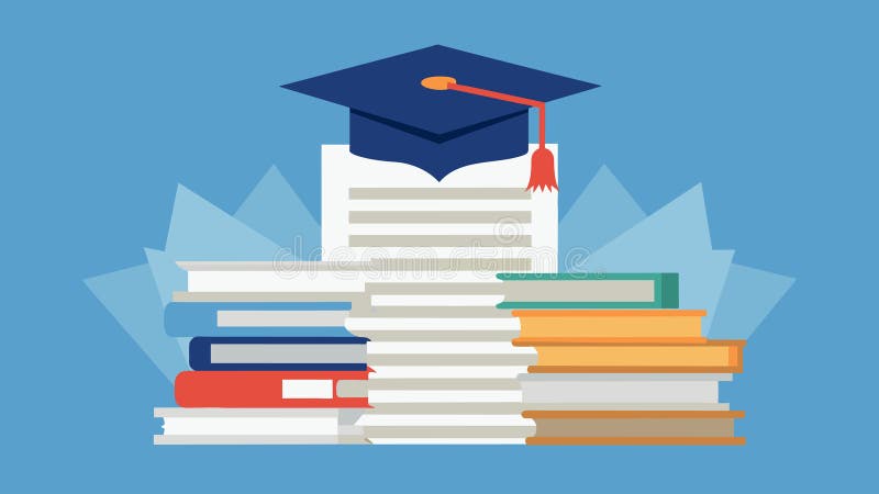 A Graduation Cap is P on Top of a Stack of Paperwork Symbolizing the ...