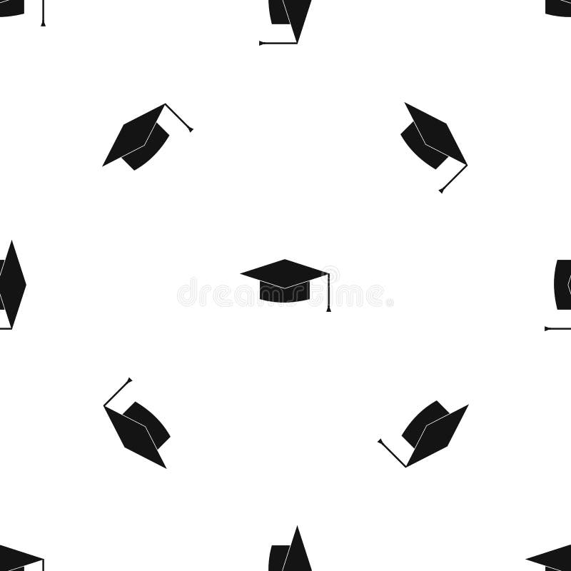 Graduation Cap Pattern Seamless Stock Vector - Illustration of ...