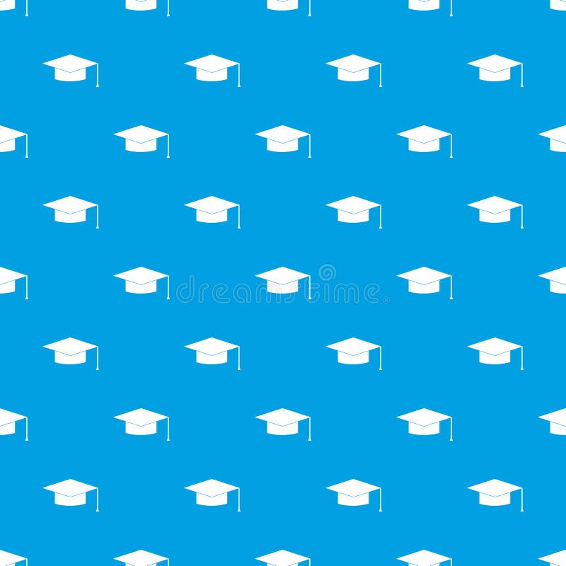 Graduation Cap Pattern Vector Seamless Stock Vector - Illustration of ...
