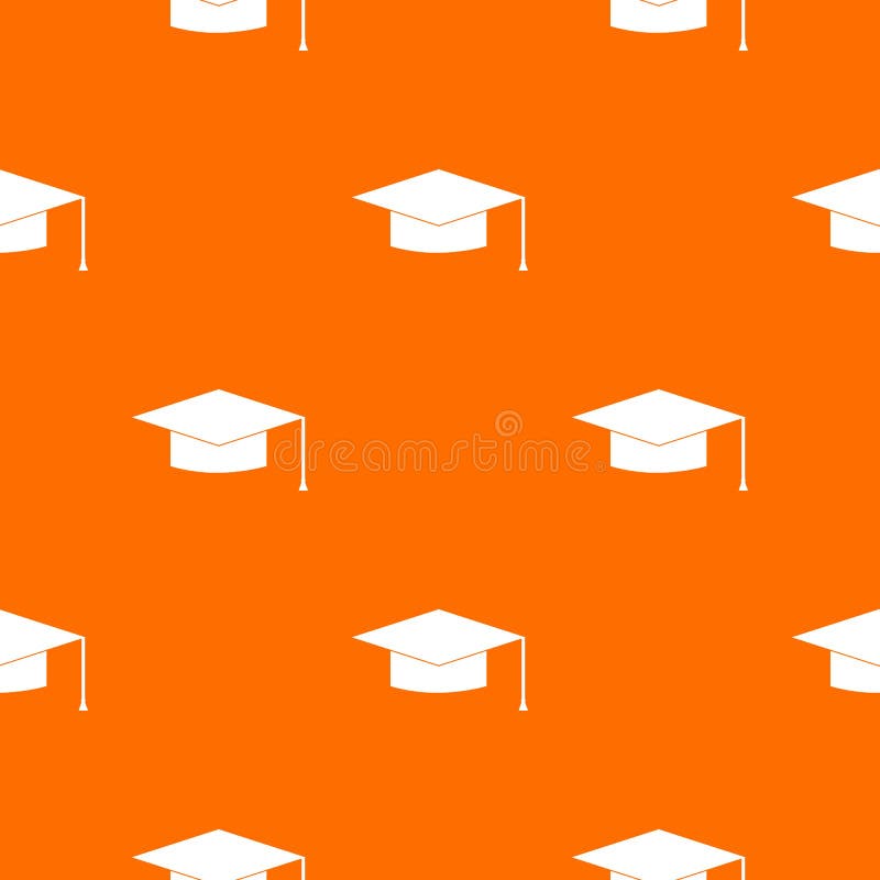 Graduation Cap Pattern Seamless Stock Vector - Illustration of ...