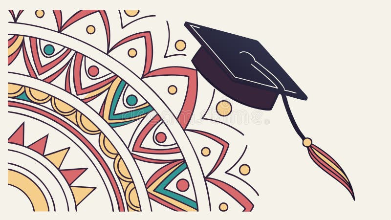 Graduation Cap Pattern Vector Illustration Academic Design, Vector ...