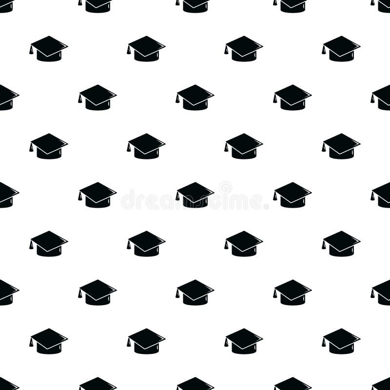 Graduation Cap Pattern Seamless Stock Vector - Illustration of ...