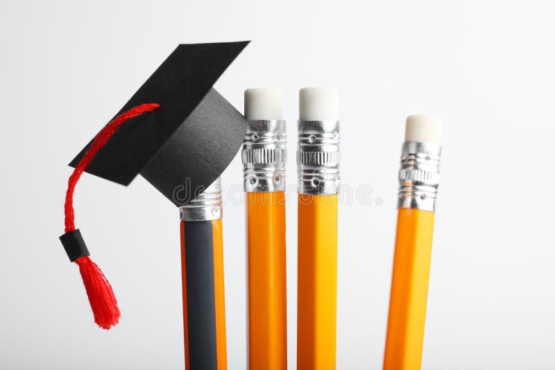 Graduation Cap on Pencils. Education, Study and Learn Concept Stock ...