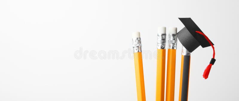 Graduation Cap on Pencils. Education, Study and Learn Concept Stock ...