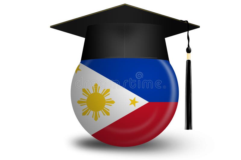 Graduation Cap and Philippines Flag Stock Illustration - Illustration ...