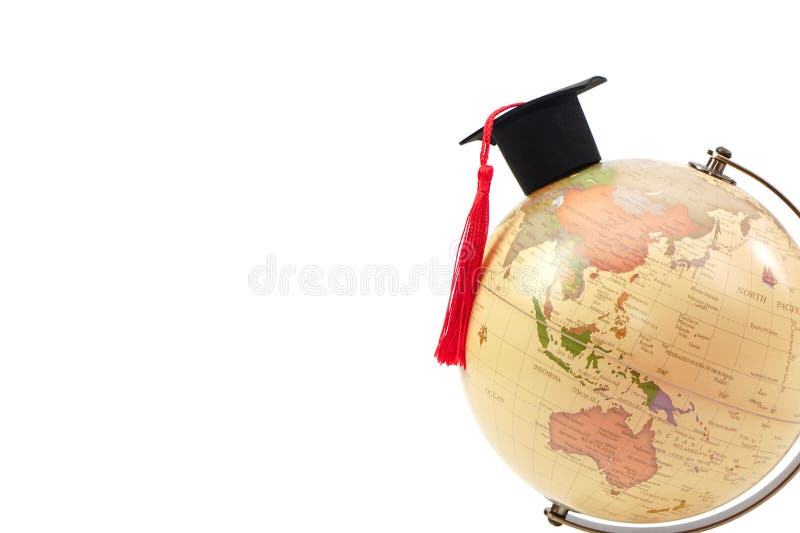 A Graduation Cap Placed on Globe. it is the Concept of Education ...